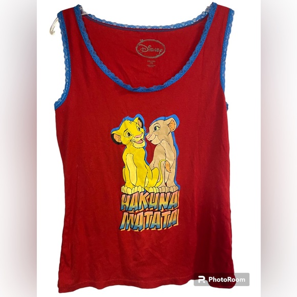 Disney | Tops | Disney The Lion King Red Simba Nala Summer Tank Top ...